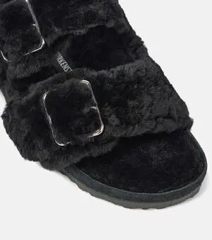 BIRKENSTOCK Arizona Shearling Sandals - Black