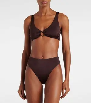 Heidi Klein Coco Palm High-rise Bikini Bottoms