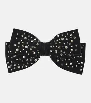 JENNIFER BEHR Loren Crystal-embellished Bow Barrette - Black