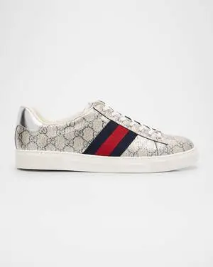 Gucci Gucci Shiny GG Supreme Ace Sneakers - Miscblack