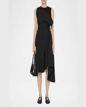 Givenchy 4-button Asymmetric Dress