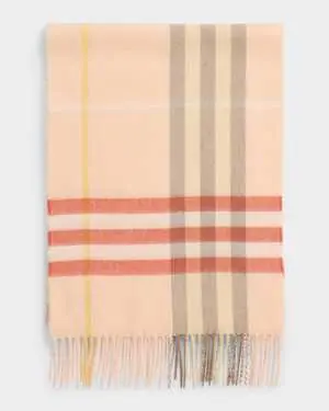 Burberry Giant Check-print Cashmere Scarf Teacup