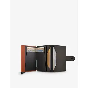 SECRID Matte Brand-debossed Leather Wallet - Truffle&orange