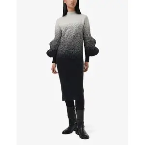 LEEM Gradient-pattern Roll-neck Knitted Dress