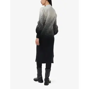 LEEM Gradient-pattern Roll-neck Knitted Dress