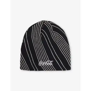 Awake Ny X Coca Cola Brand-Intarsia Knitted Beanie - Black 