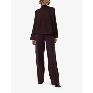 LEEM Pintuck-detail Wide-leg Knitted Trousers