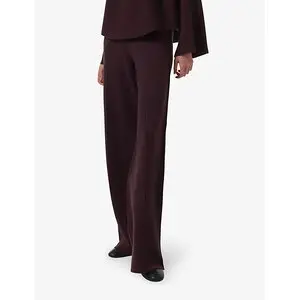 LEEM Pintuck-detail Wide-leg Knitted Trousers