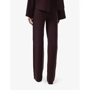 LEEM Pintuck-detail Wide-leg Knitted Trousers