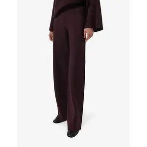 LEEM Pintuck-detail Wide-leg Knitted Trousers