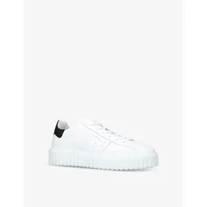 Hogan H-stripes Logo-print Leather Low-top Trainers - White