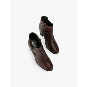 Carvela Buckle-embellished Leather Ankle Boots - Dark Brown