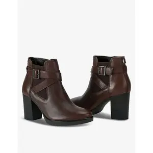 Carvela Buckle-embellished Leather Ankle Boots - Dark Brown