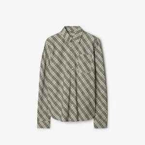 Burberry Relaxed Fit Check Cotton Shirt Husk