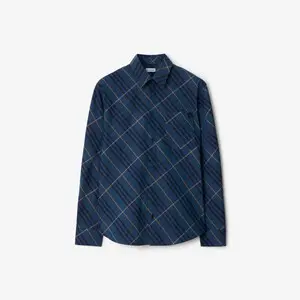 Burberry Relaxed Fit Check Cotton Shirt Midnight