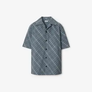 Burberry Relaxed Fit Check Cotton Shirt Pewter