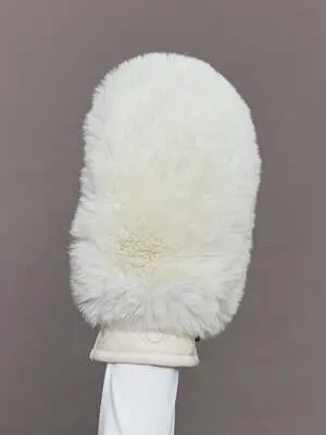 Goldbergh Leather Mittens Cream