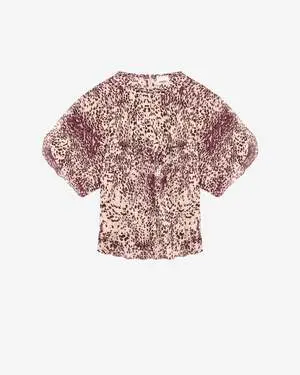 Isabel Marant Karlita Top - Purple/ecru