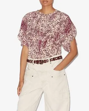 Isabel Marant Karlita Top - Purple/ecru