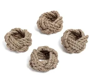 OVERANDBACK Over&back Woven Rope Napkin Rings Set Of 4 - One-color