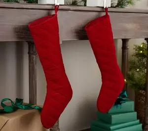 SANDRA LEE S/2 Tufted Plush 20' Stockings - One-color