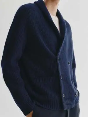 LISA YANG Lyle Cardigan Jacket - Navy