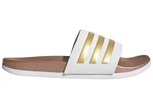 Adidas Adilette Comfort Slides Cloud White/matte Gold