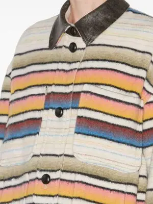 MARANT ETOILE Dayvi Striped Coat - Neutrals