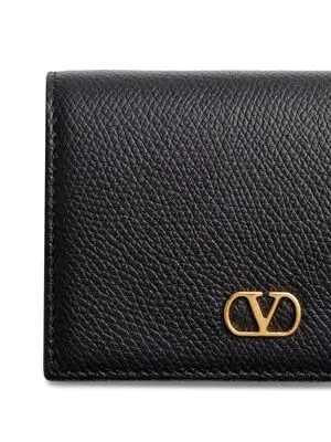 Valentino Garavani Vlogo Signature Grainy Calfskin Wallet - Black