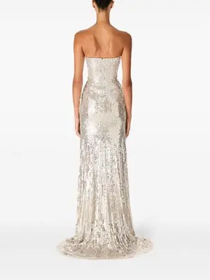 Jenny Packham Sarai Maxi Dress - Silver