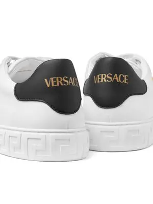 Versace Greca Embellished Nylon Low-top Sneakers - White