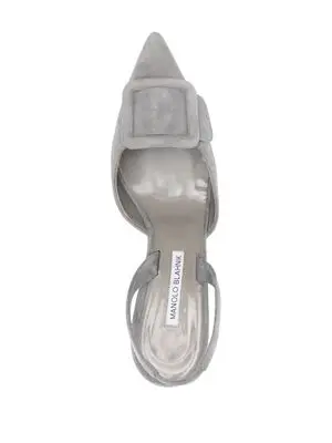 Manolo Blahnik 70mm Maysli Suede Pumps - Grey