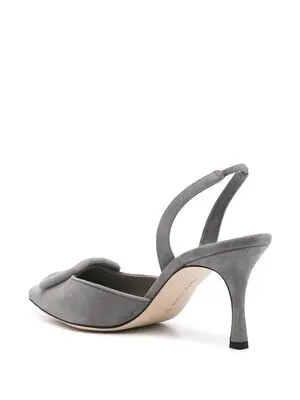 Manolo Blahnik 70mm Maysli Suede Pumps - Grey
