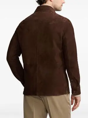 Ralph Lauren Purple Label Barron Suede Shirt Jacket - Brown