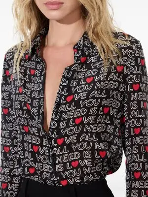 Alice + Olivia X The Beatles Willa Shirt - Black