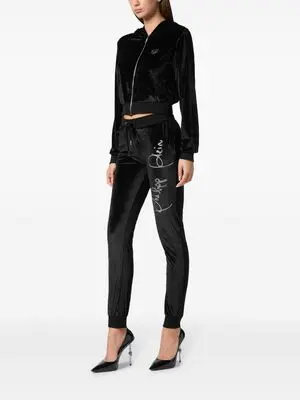 Philipp Plein Crystal Signature Trousers - Black