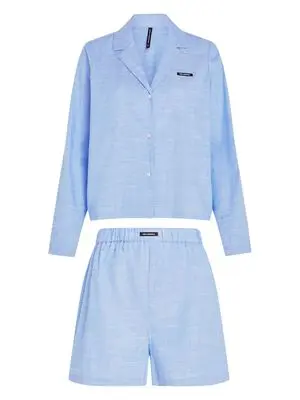 Karl Lagerfeld Logo Pyjama Set - Blue