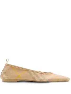 Burberry Checked Ballerina Flats - Neutrals