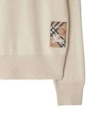 Burberry Checked Wool Jumper - Neutrals