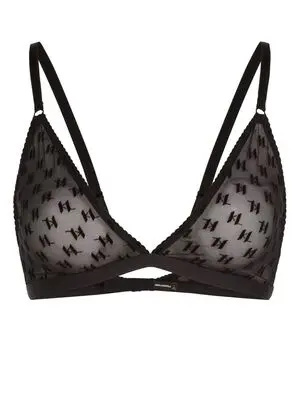 Karl Lagerfeld Monogram Mesh Bra - Black