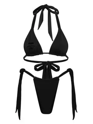 LET'S SWIM Triangle Bikini Top - Black