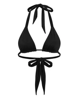 LET'S SWIM Triangle Bikini Top - Black