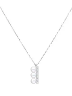 TASAKI 18kt White Gold Akoya Pearl And Diamond Necklace - Silver