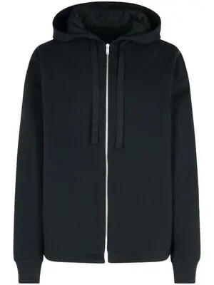 JIL SANDER Zipped Drawstring Hoodie - Black