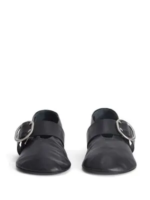 JIL SANDER Leather Ballerina Shoes - Black