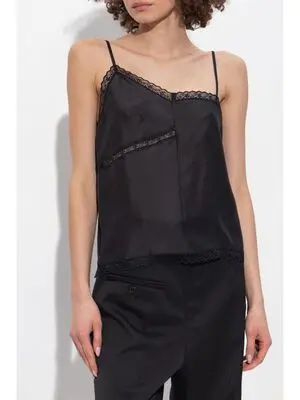 MAISON MARGIELA Lace Detail Silk Top