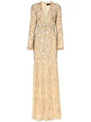 Jenny Packham Kaia Embellished Gown - Yellow