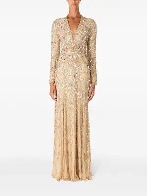 Jenny Packham Kaia Embellished Gown - Yellow