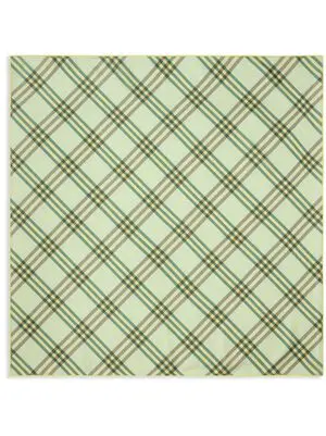 Burberry Check Silk Scarf Green