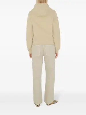 Burberry Check Label Zip-up Hoodie - Neutrals